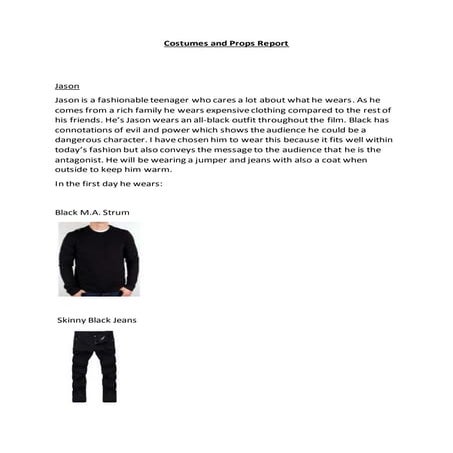 Costumes and props report | DOCX