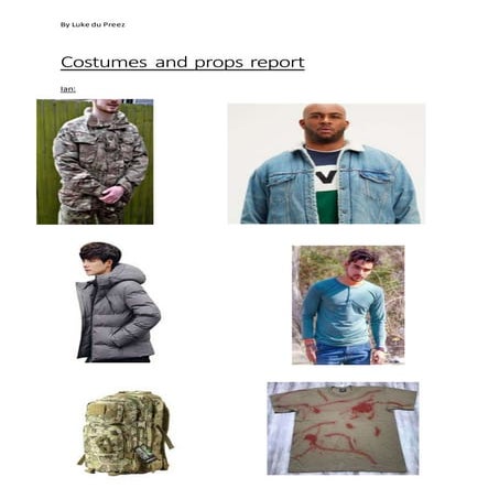 Costumes and props report 1 | DOCX