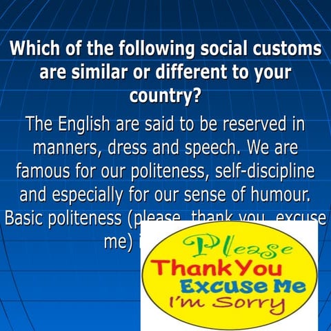 Costums and behavior UK people | PPT