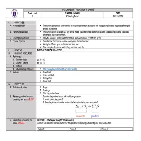 COT-4thquarterScience10-TypesOfReactions.docx