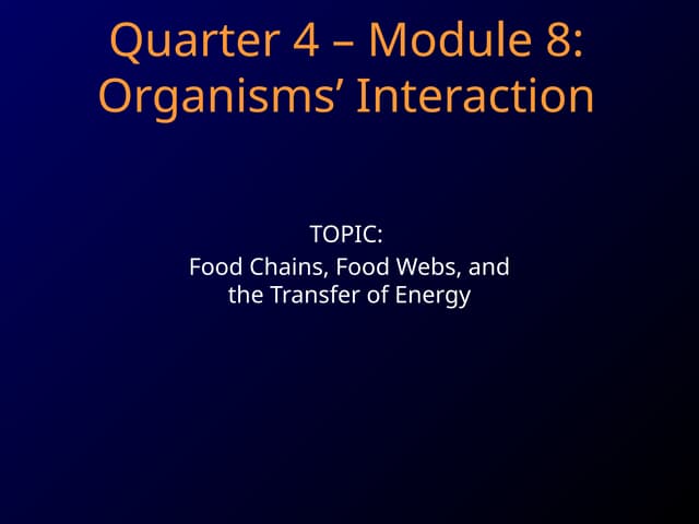 Food Chain and Food Web | PPTX