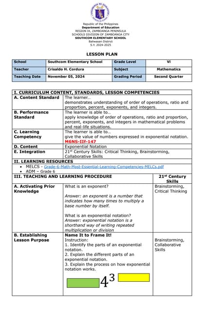 COT LESSON PLAN ADDING AND SUBTRACTING SIMILAR FRACTIONS - EXPLICIT | PDF | Homework and Study ...