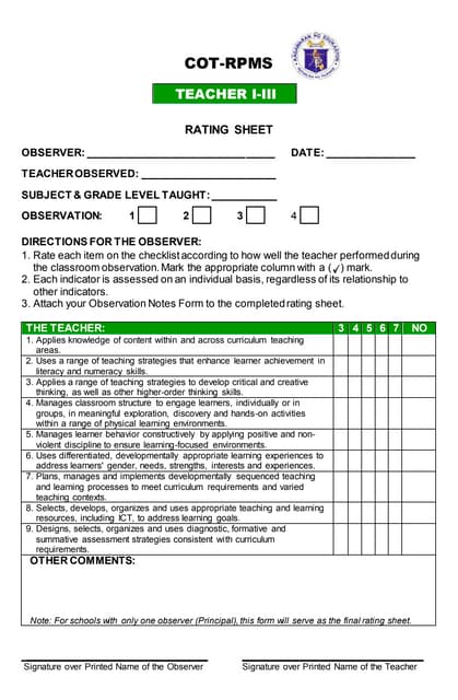 405735841-COT-RPMS-RATING-SHEET-OBSERVATION-NOTES-FORM, 47% OFF 405735841-COT-RPMS-RATING-SHEET-OBSERVATION-NOTES-FORM, 47% OFF