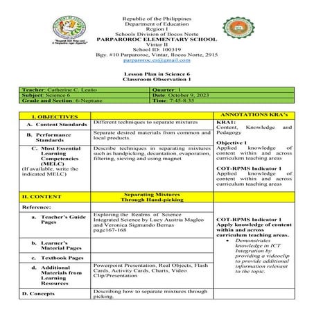 COT Lesson Plan in Science 6 Q2 W6 .docx