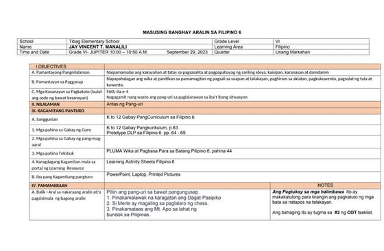 Detailed lesson plan | PDF