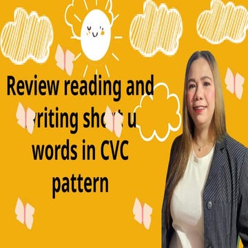 COT 1 powerpoint English Reveiw Reading and writing short u words in ...