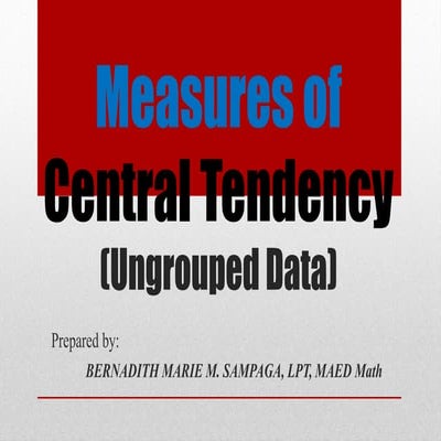 Measures of central tendency (ungrouped data) | PPTX