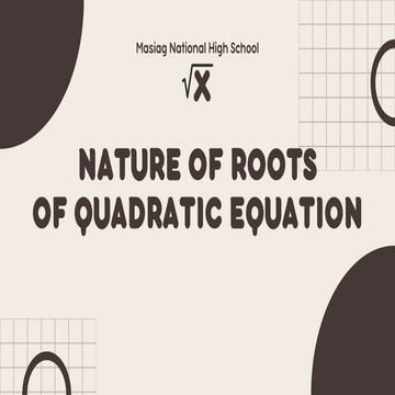 the discriminant lesson for grade 9 learners explaining how to ...