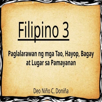 COT 2 FIL 3 Filipino 3 Paglalarawan ng mga tao | PPTX