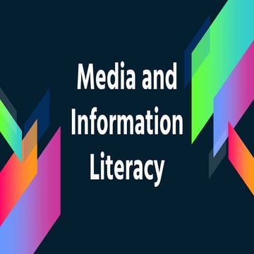 Media and Information Literacy-Types of Media | PPTX