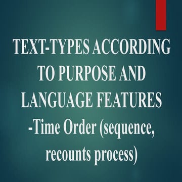 TIME ORDER(SEQUENCE, RECOUNTS PROCESS) LANGUAGE | PPTX