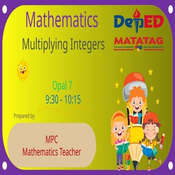 MATHEMATICS SEVEN QUARTER 3 MULTIPLYING INTEGERS | PPT