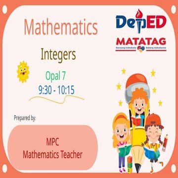MATHEMATICS SEVEN INTEGERS QUATER 3 MODULE 5 | PPTX