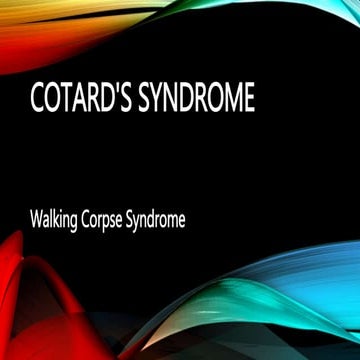 Cotard's syndrome | PPTX