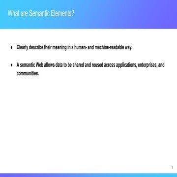 Html5 semantics | PPTX
