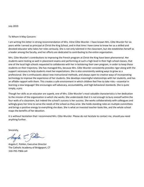 A Chevening Scholarship Recommendation Letter for Ms.Nchafac Julegette ...