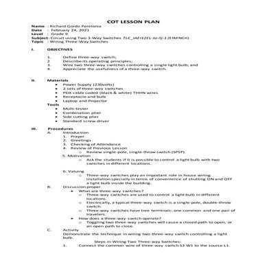 Cot lesson plan | DOCX | Consumer Electronics | Technology & Computing