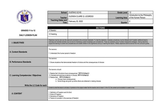 Grade 8 Lesson Plan in English | PDF