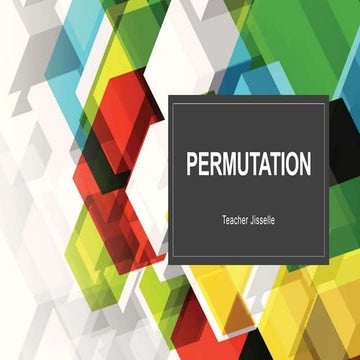 Application of permutation in real life | PPTX