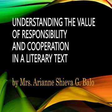 COT PPT PARABLE Understanding the value of responsibility and ...