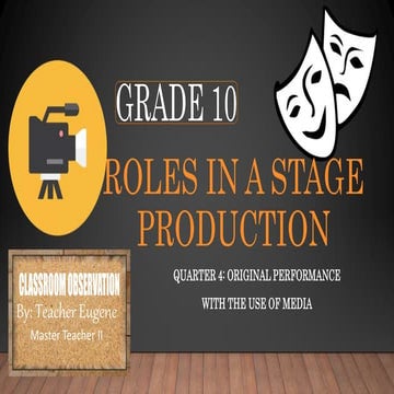 Arts Education: Roles in a stage production | PPTX