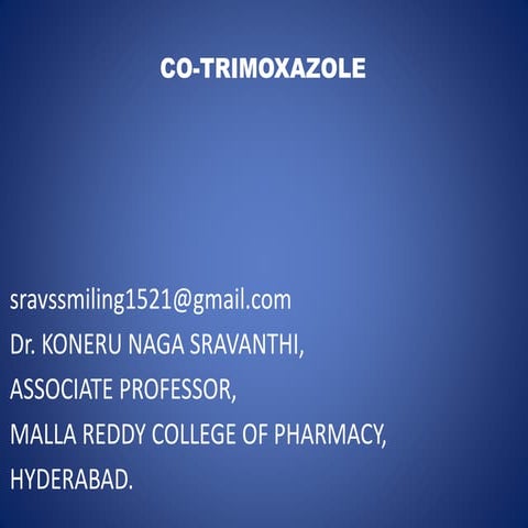 Co-trimoxazole drug profile by RxVichuZ!