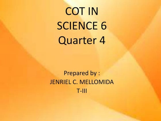 COT PPP Q4 SCIENCE 6-EARTH'S ROTATION-.pptx | Geography | Science