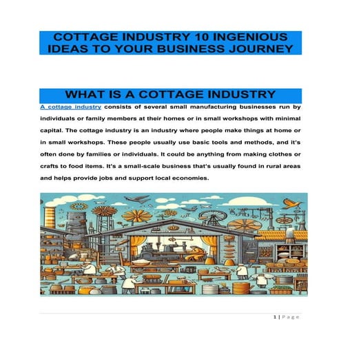 COTTAGE INDUSTRY 10 INGENIOUS IDEAS TO YOUR BUSINESS JOURNEY.pdf