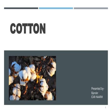 Cotton crop cultivation | PPTX