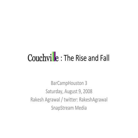 Couchville: The Rise and Fall of a TV listings website | PPT