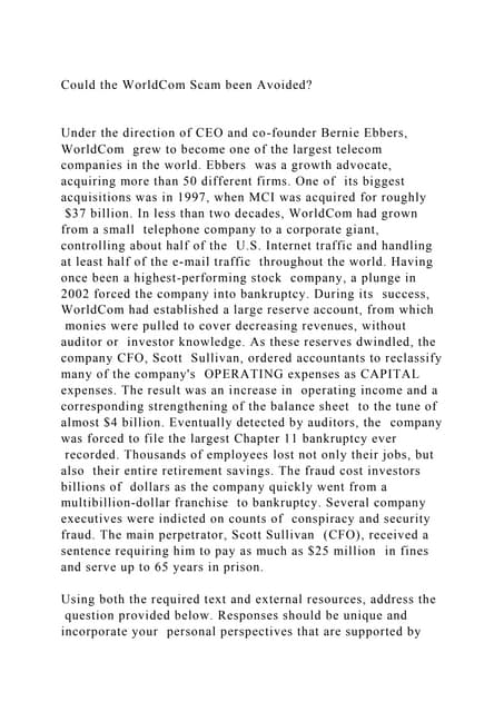 Worldcom case | PPTX | Business Accounting & Finance | Business