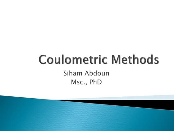 Coulometry | PPTX | Chemistry | Science