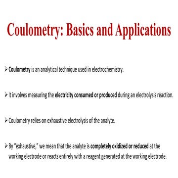Coulometric method of analysis | PDF
