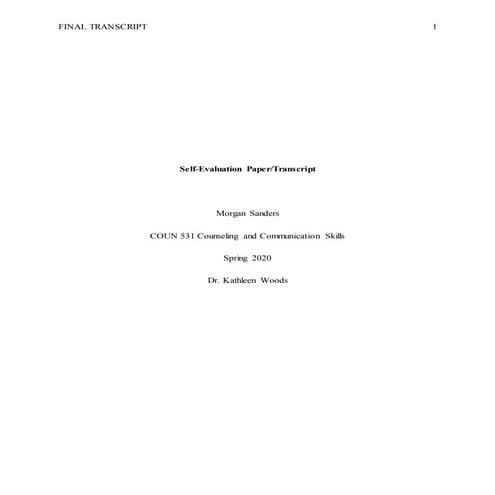Coun 531 transcript assignment | DOCX