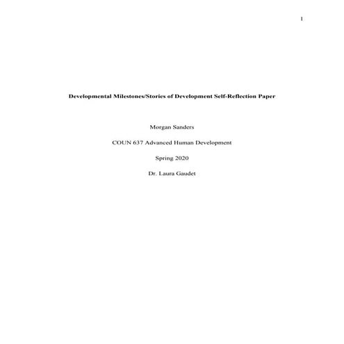 Coun 637 developmental milestones paper | PDF