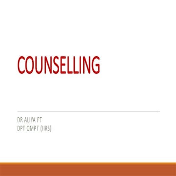 Counseling, Definition, tools and characteristics in Health Care System ...
