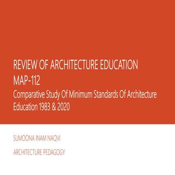Council of architecture (minimum standards of architectural education ...