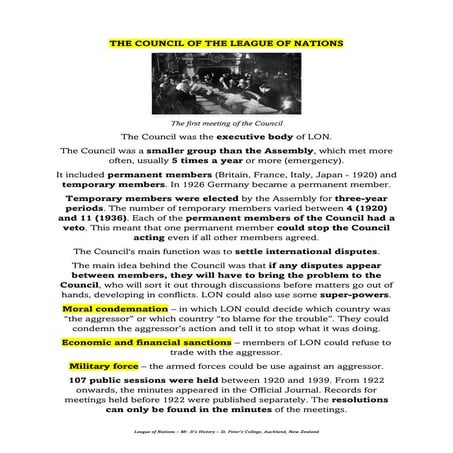 FLASH REVISE CARDS - THE COUNCIL OF THE LEAGUE OF NATIONS | PDF