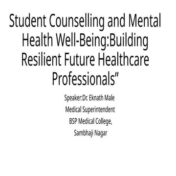 Counselling services wellbeing of student | PPTX