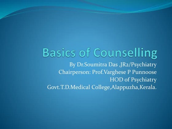 The counselling process; Stages of the counselling process | PDF
