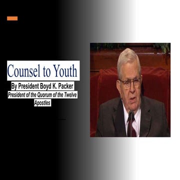 Counsel to Youth-Despite the opposition, trials, and temptations, you ...