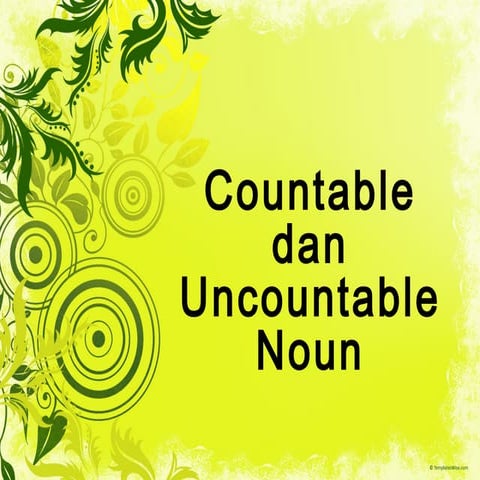 Countable and Uncountable Noun Slide | PPT