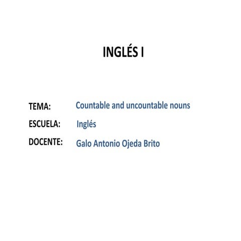 Countable and uncountable nouns | PPTX