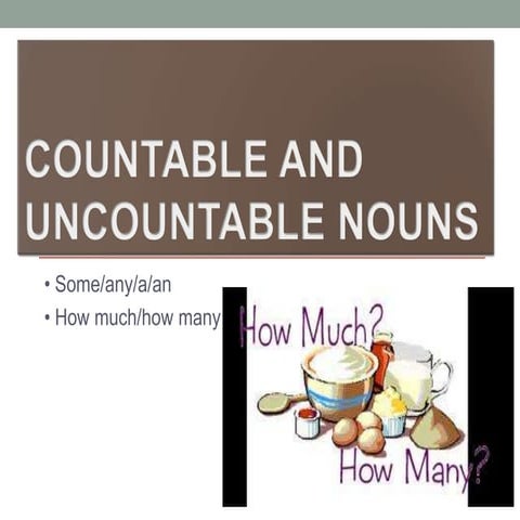 Countable and uncountable nouns | PPTX