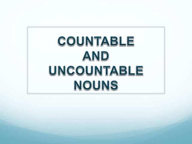 Mass and count nouns | PPT