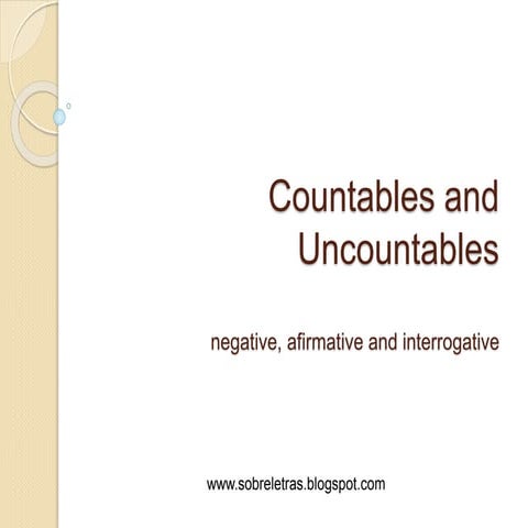 Countables and uncountables | PPTX