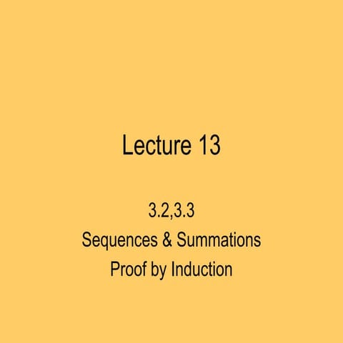 countablesets Sequences summations proof by induction lecture.ppt