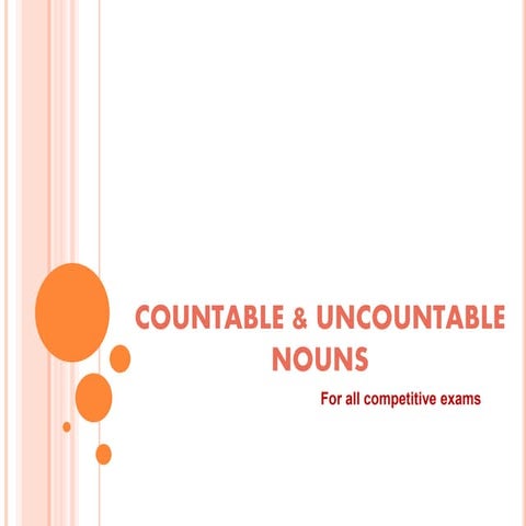 Countable and uncountable nouns | PPTX