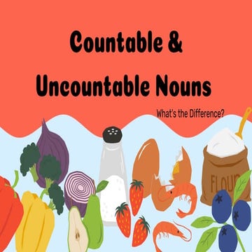 Countable & Uncountable Nouns Presentation in Colorful Illustrative ...