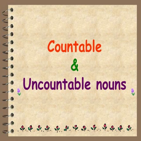 ENGLISH ESL COUNTABLE VS UNCOUNTABLE NOUNS | PPT